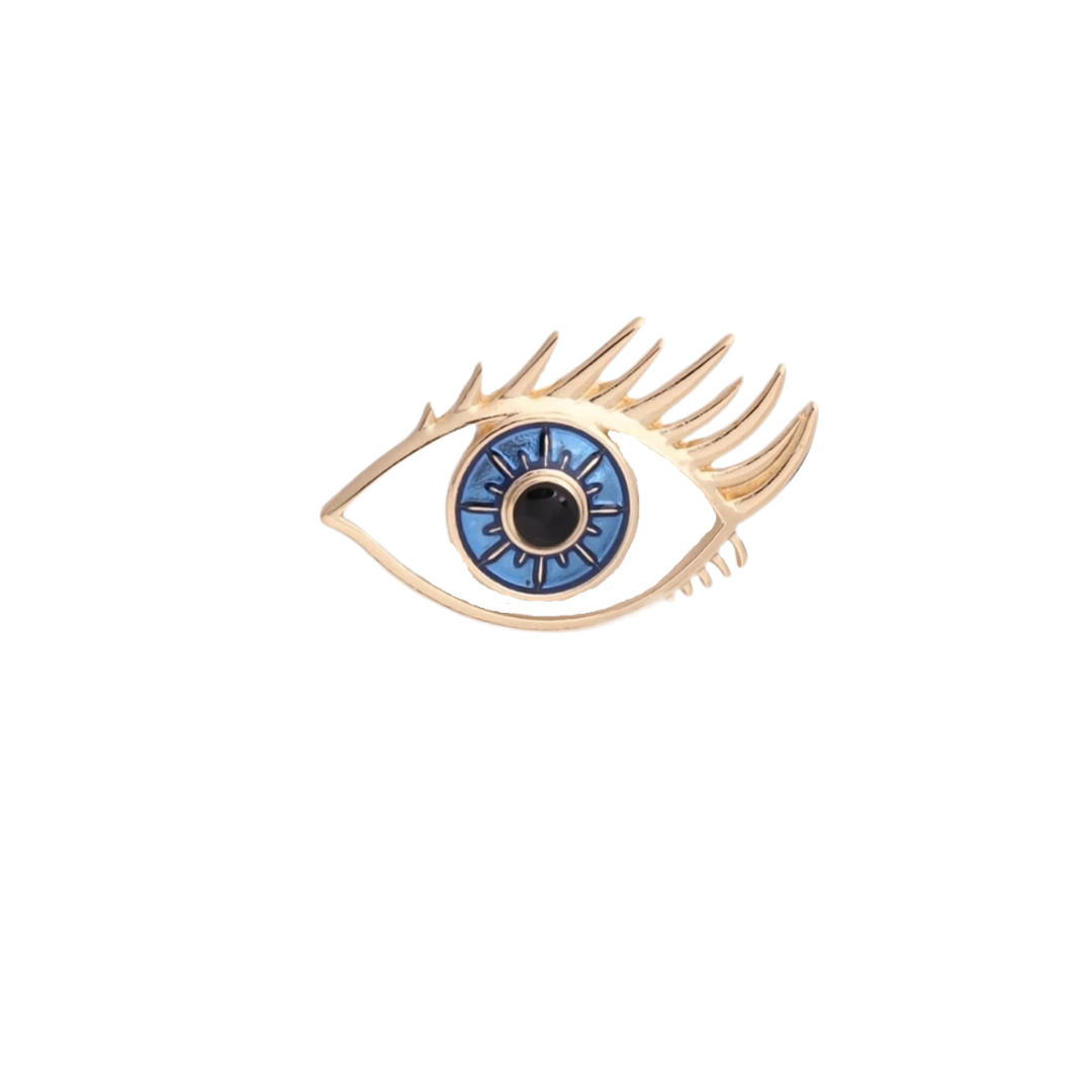 Gold Blue Eye Pin دبوس عين زرقاء ذهبية - The Pin Store