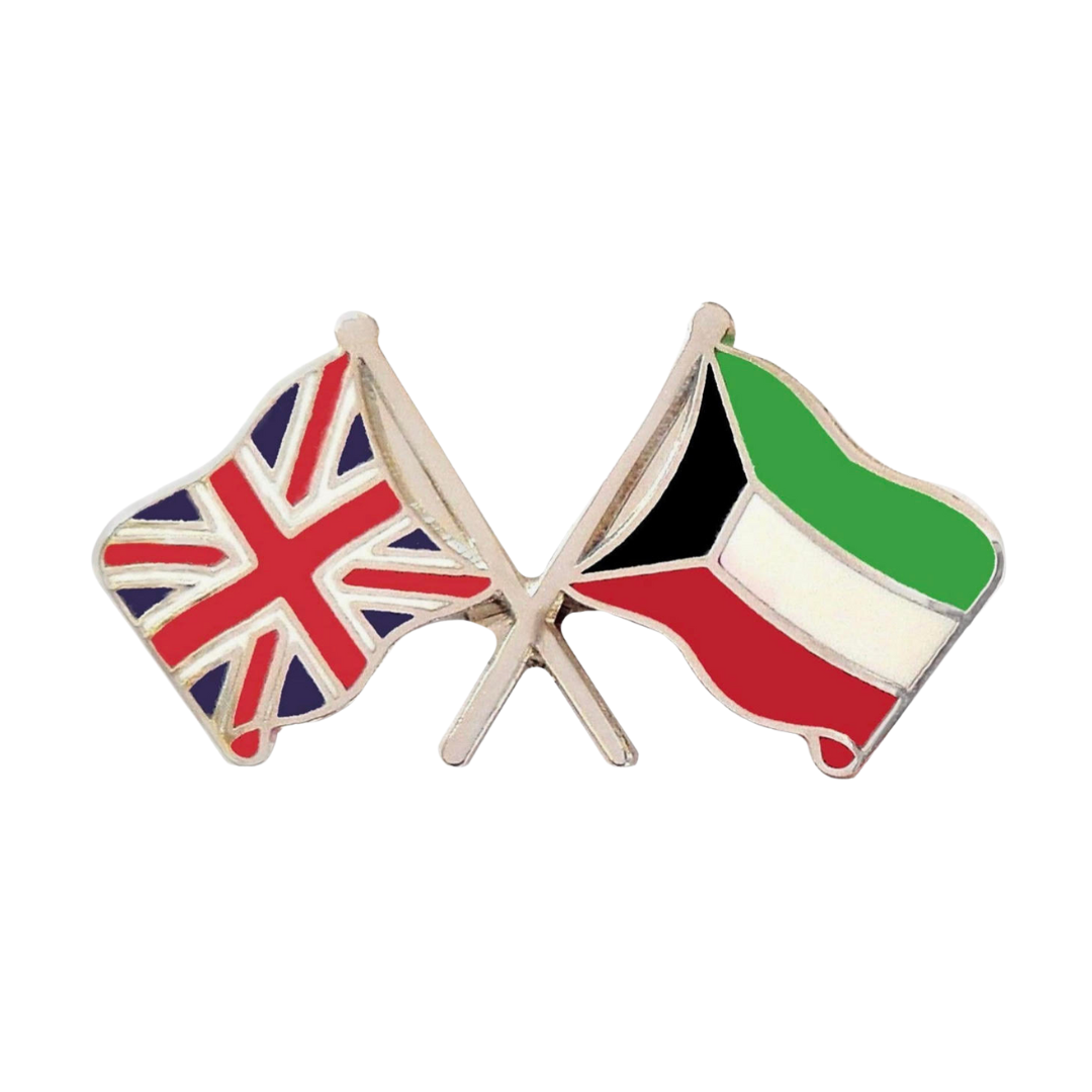 Kuwait and UK Flags pin دبوس علمي الكويت و المملكة المتحدة - The Pin Store