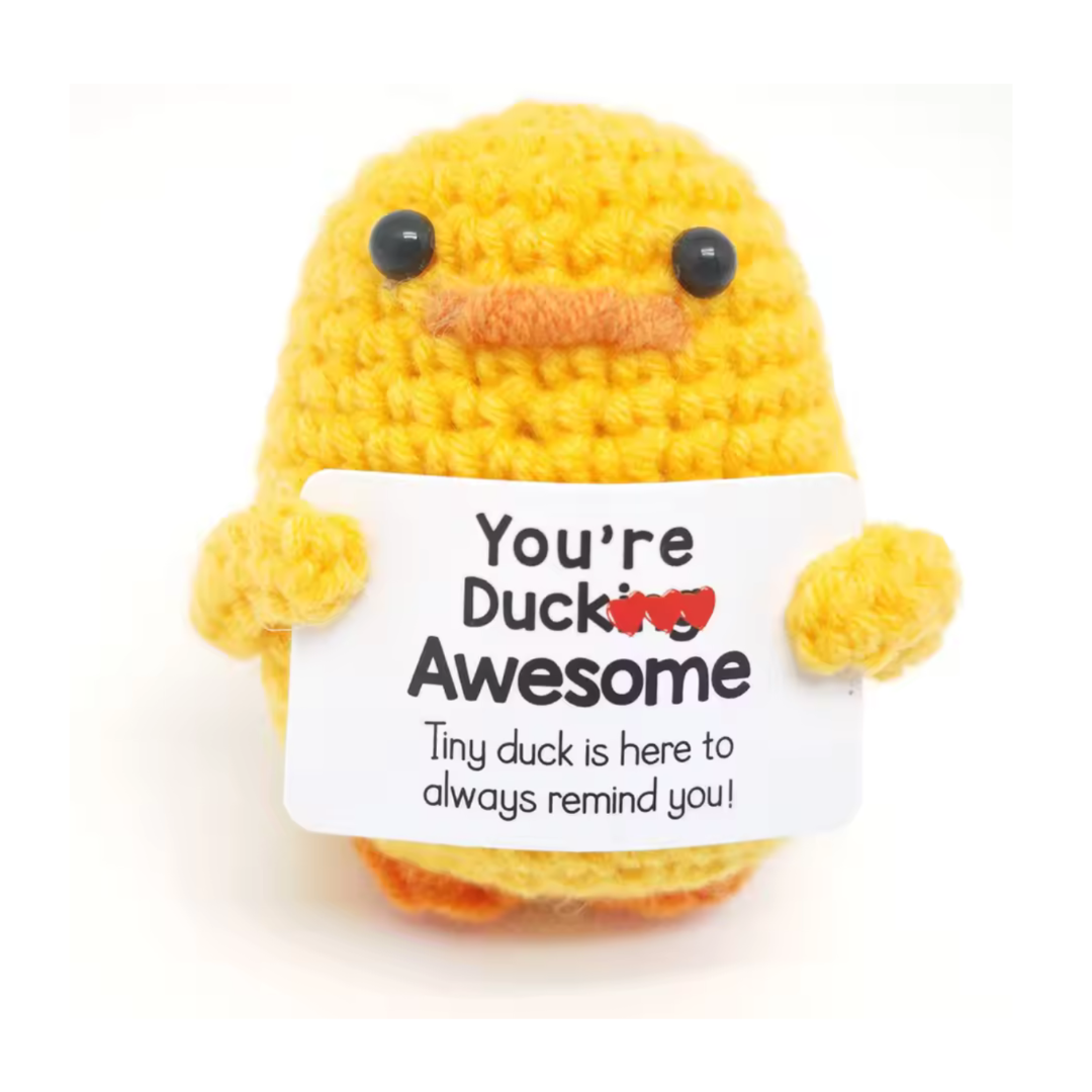 Positive Ducky Crochet Handmade Doll لعبة كروشيه بطوطة الإيجابية مصنوعة ...